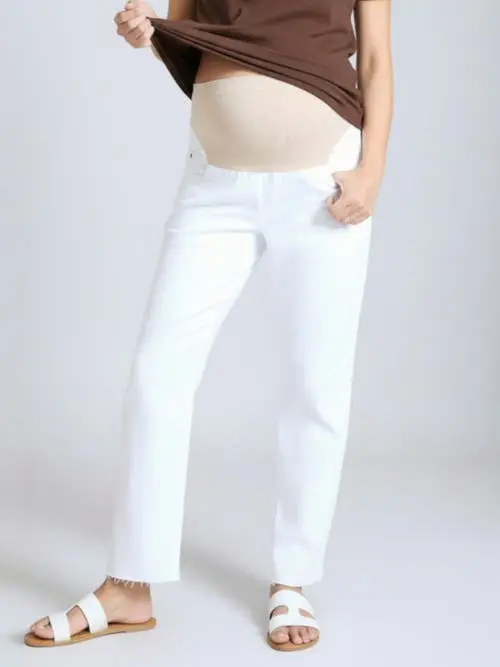 Motherhood Maternity Secret Fit Belly Slim Straight Leg Maternity Jeans - Bright White Wash