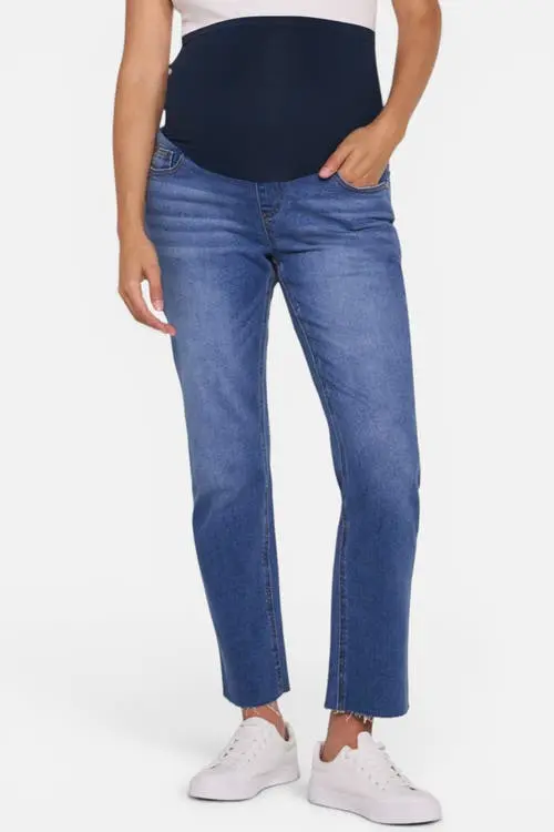Motherhood Maternity Secret Fit Belly Slim Straight Leg Maternity Jeans - Medium Wash