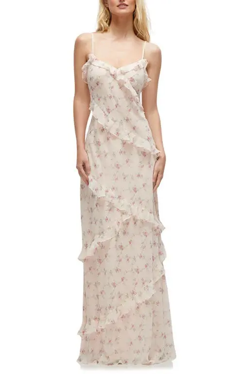 Dessy Collection Ruffle Slip Maxi Dress - Coquette Floral Print