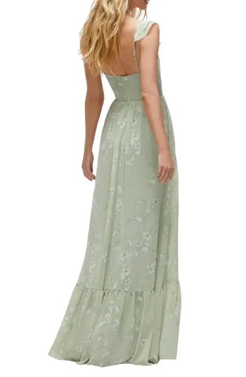 Dessy Collection Bustier Maxi Dress - Vintage Primrose Sage