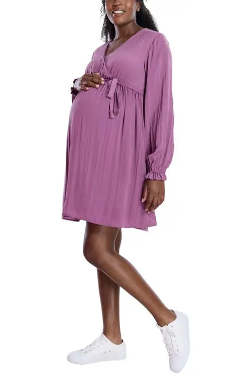 Motherhood Maternity Woven Wrap Mini Dress - Grape Nectar