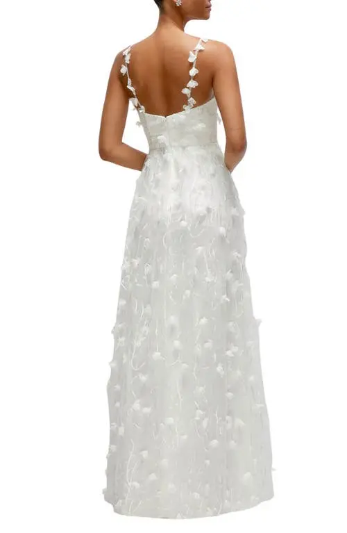 Dessy Collection Floral Embroidered Gown - Ivory