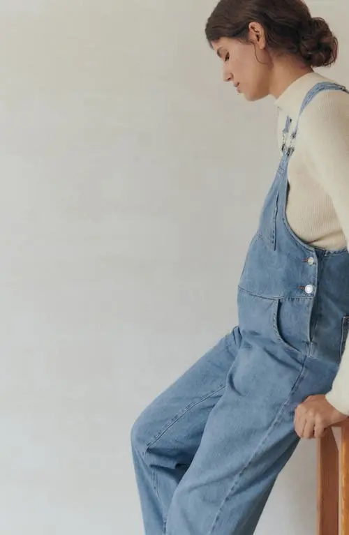 Mango Denim Maternity Overalls - Medium Blue