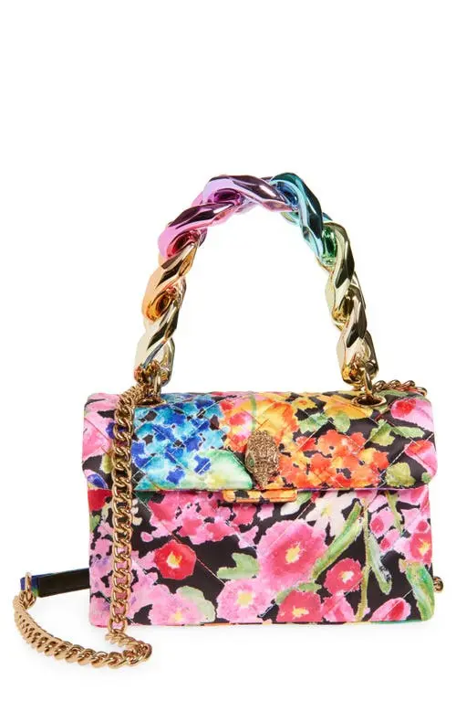 Kurt Geiger Kensington Floral Quilted Top Handle Bag - Pink Floral Multi