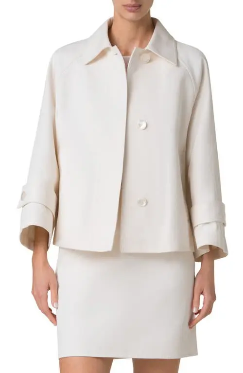 Akris Alia Crop Trench Jacket - Ecru