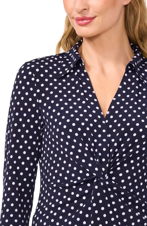 CECE DUPRAZ Polka Dot Long Sleeve Top