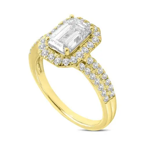 LUVMYJEWELRY Mariam 2.1 Ct. Lab Grown Diamond Engagement Ring - 14k Yellow Gold