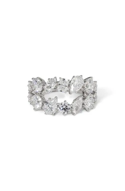 Nadri Beatrix Cubic Zirconia Cocktail Ring - Rhodium