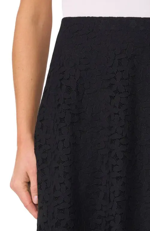 CECE DUPRAZ Floral Lace Midi Skirt - Rich Black