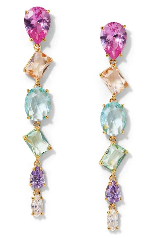 Nadri Palm Springs Cubic Zirconia Drop Earrings - Gold