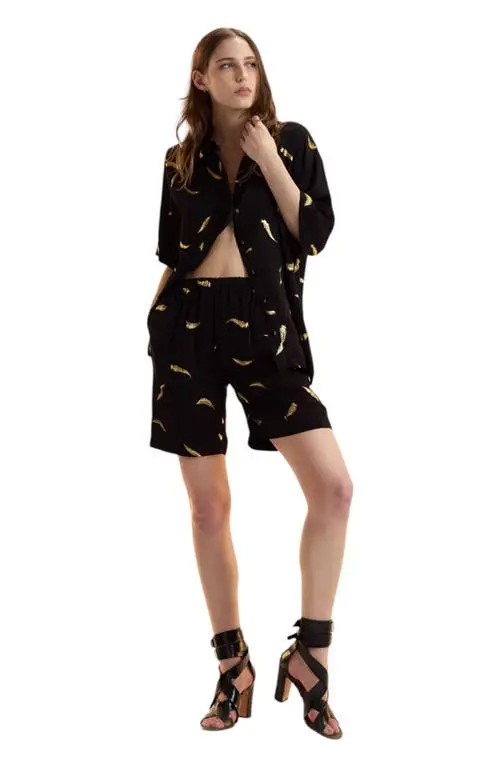 Cynthia Rowley Blake Camp Shirt - Black