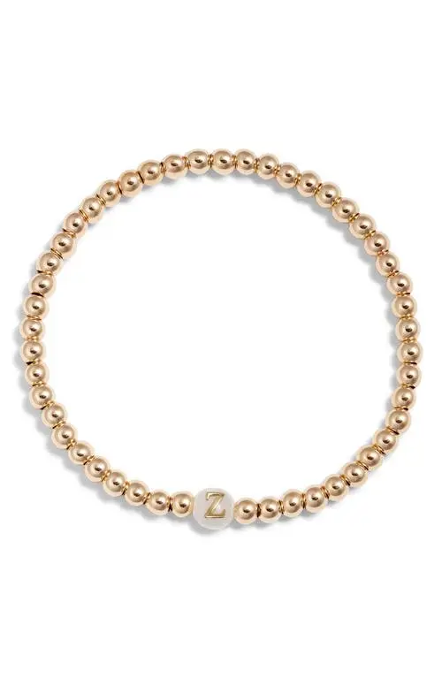 NASHELLE Mother-of-pearl Initial Beaded Bracelet - Gold Fill Z