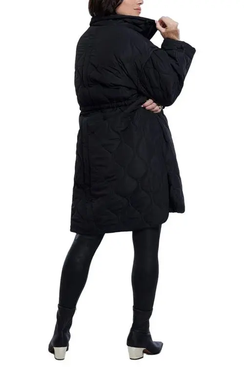 Motherhood Maternity Woven Quilted Puffer Jacket - Black