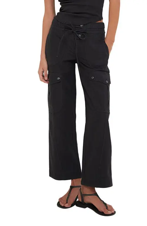 Free People Park Ave Cotton Cargo Pants - Black