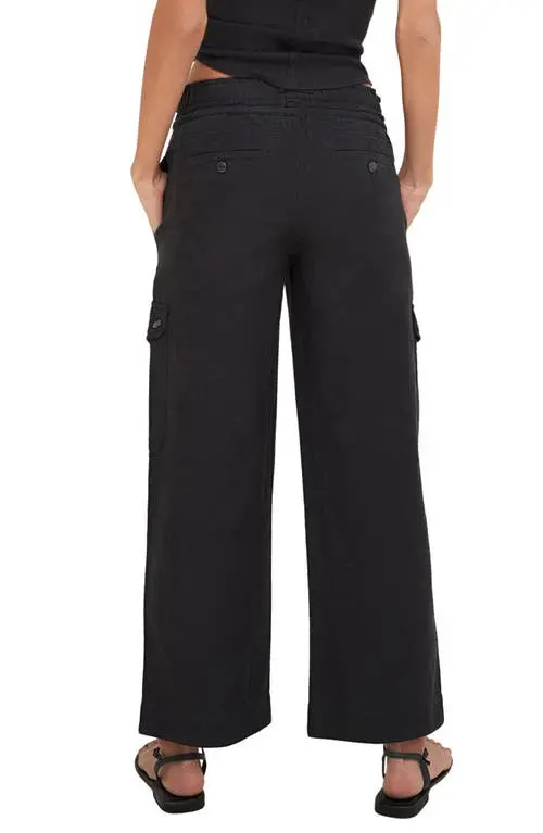 Free People Park Ave Cotton Cargo Pants - Black