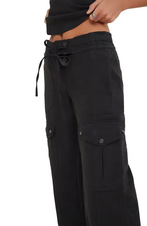Free People Park Ave Cotton Cargo Pants - Black