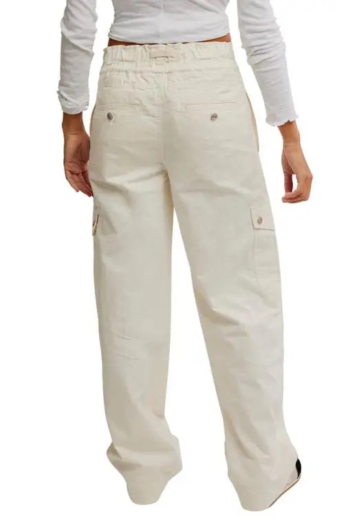 Free People Park Ave Cotton Cargo Pants - Ivory