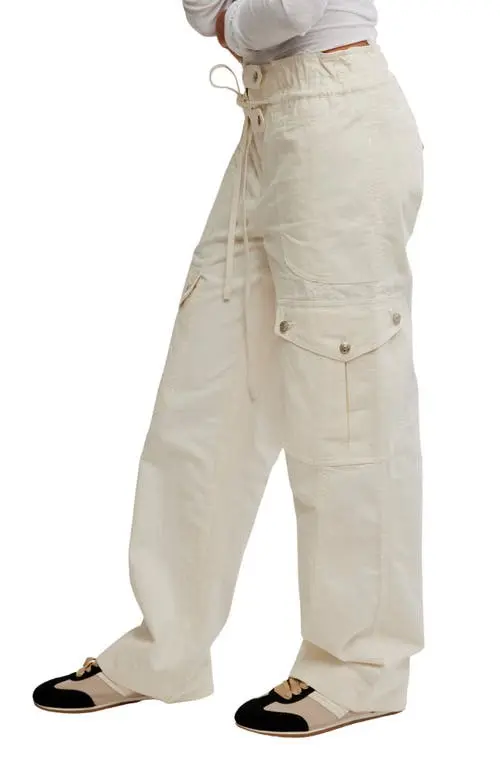 Free People Park Ave Cotton Cargo Pants - Ivory