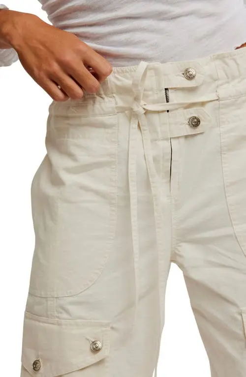 Free People Park Ave Cotton Cargo Pants - Ivory