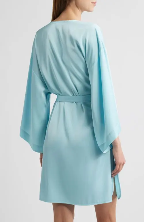 OPEN EDIT Get Ready With Me Satin Robe - Blue Aqua