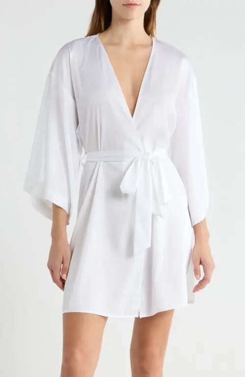 OPEN EDIT Get Ready With Me Satin Robe - White