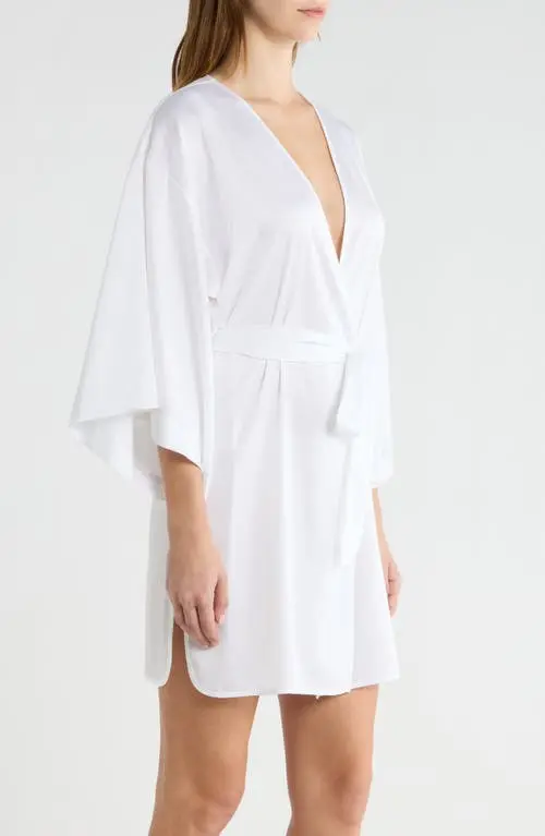 OPEN EDIT Get Ready With Me Satin Robe - White