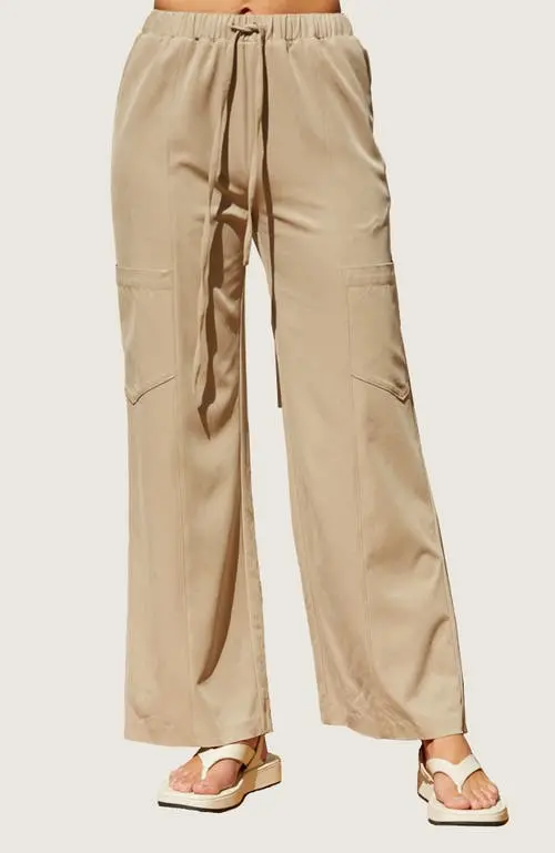 CRESCENT Pull-on Tencel Blend Pants - Taupe