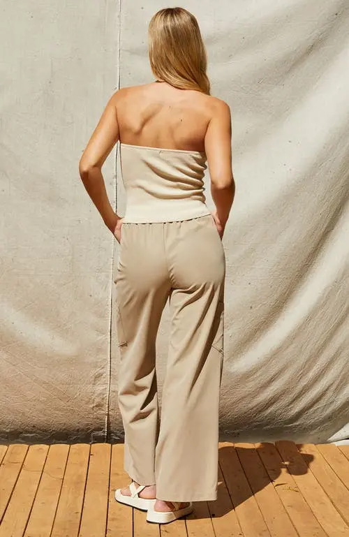 CRESCENT Pull-on Tencel Blend Pants - Taupe