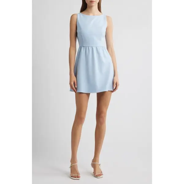French Connection Whisper Boatneck Minidress - Cashmere Blue