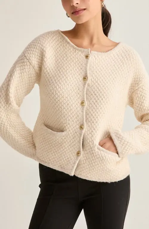 CRESCENT Boucle Knit Jacket - Cream