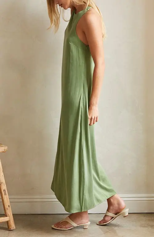 CRESCENT Back Twist Cupro Slip Maxi Dress