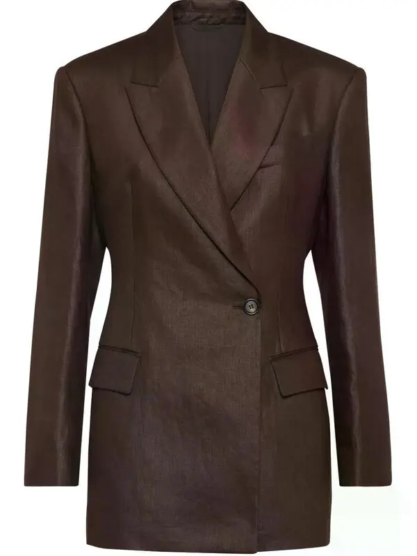 Brunello Cucinelli Double-breasted Twill Blazer - Brown