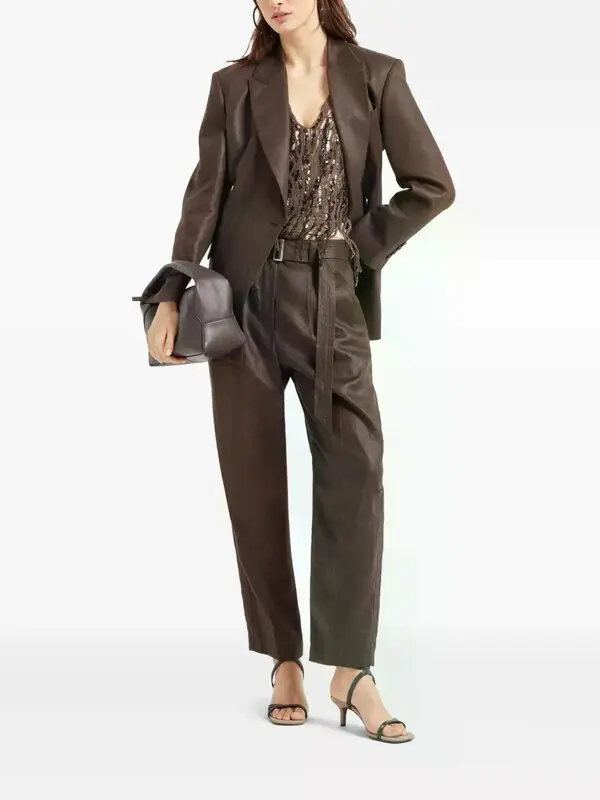 Brunello Cucinelli Double-breasted Twill Blazer - Brown