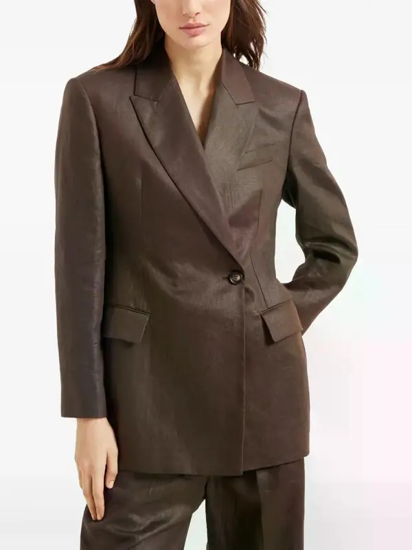 Brunello Cucinelli Double-breasted Twill Blazer - Brown