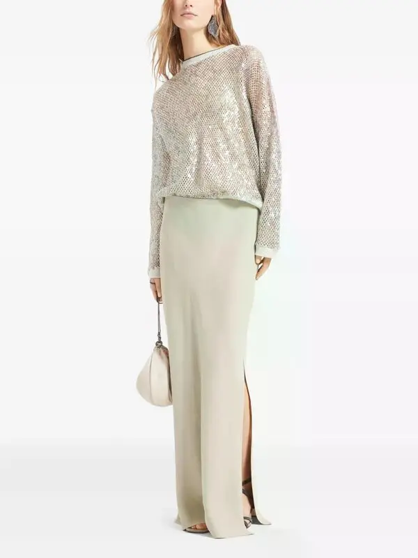 Brunello Cucinelli Bias-cut Maxi Skirt - Neutrals