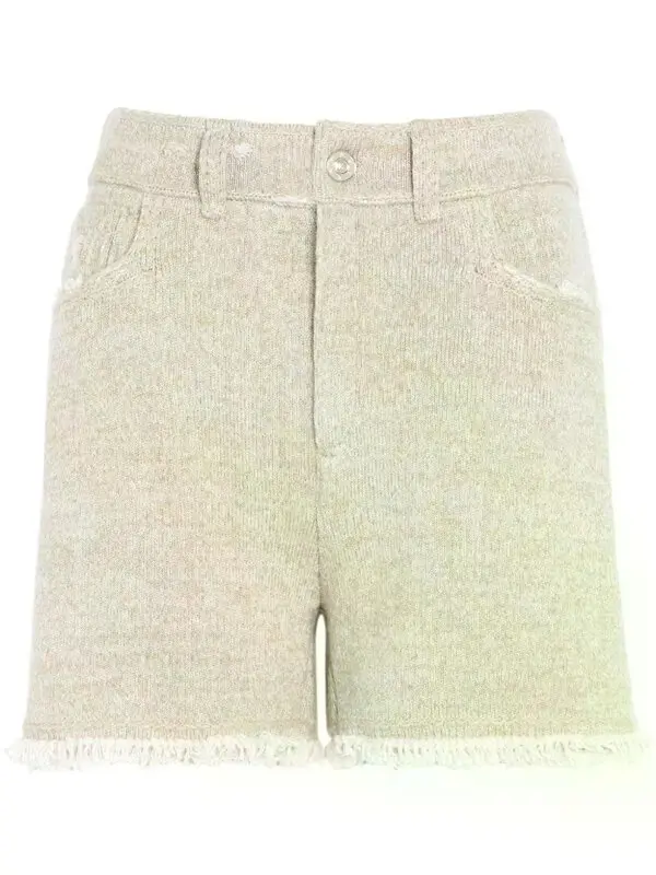BARRIE Fine-knit Fringe-detail Shorts - Neutrals