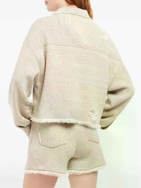 BARRIE Fine-knit Fringe-detail Shorts - Neutrals