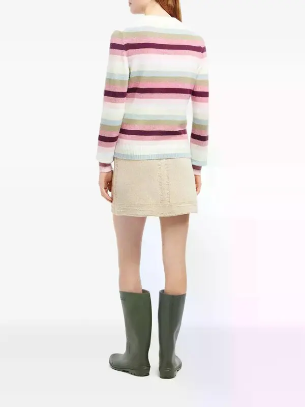BARRIE 3d-logo Striped Cashmere Sweater