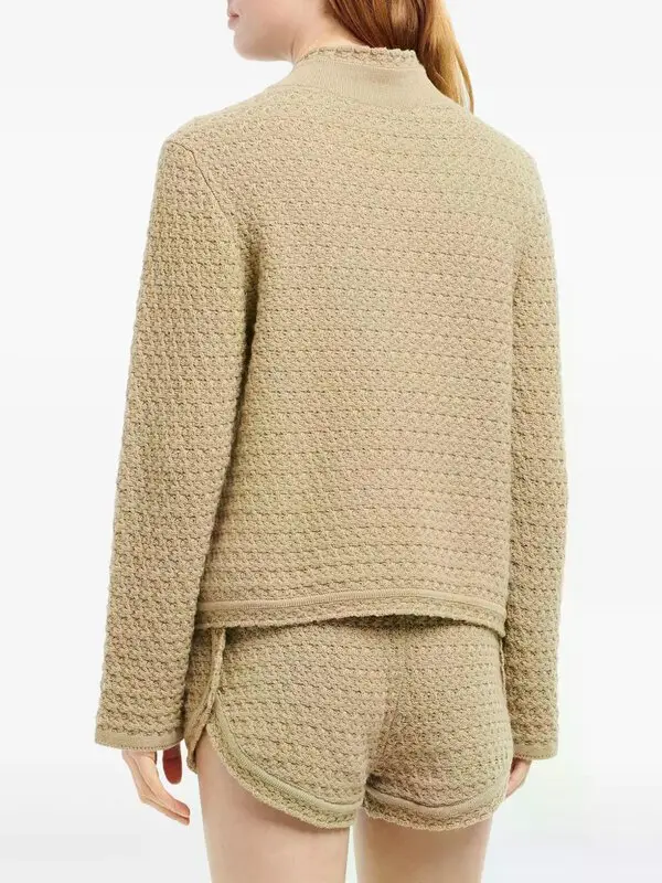 BARRIE Cashmere Tweed Cardigan - Green