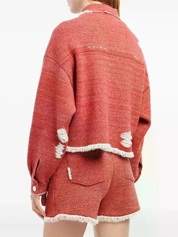 BARRIE Fine-knit Fringe-detail Shorts