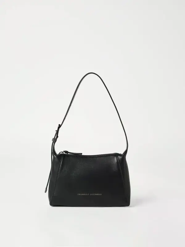 Brunello Cucinelli Logo-debossed Shoulder Bag - Black