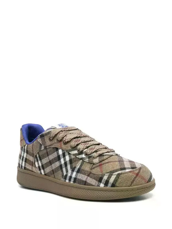 Burberry Checked Sneakers - Brown
