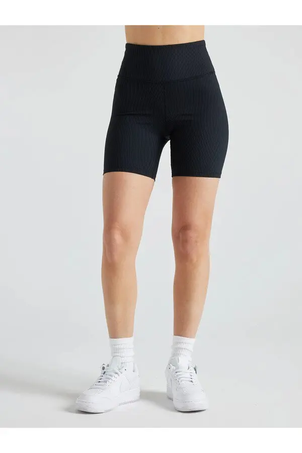 LOSANO In Motion Ribbed Biker Short - Black