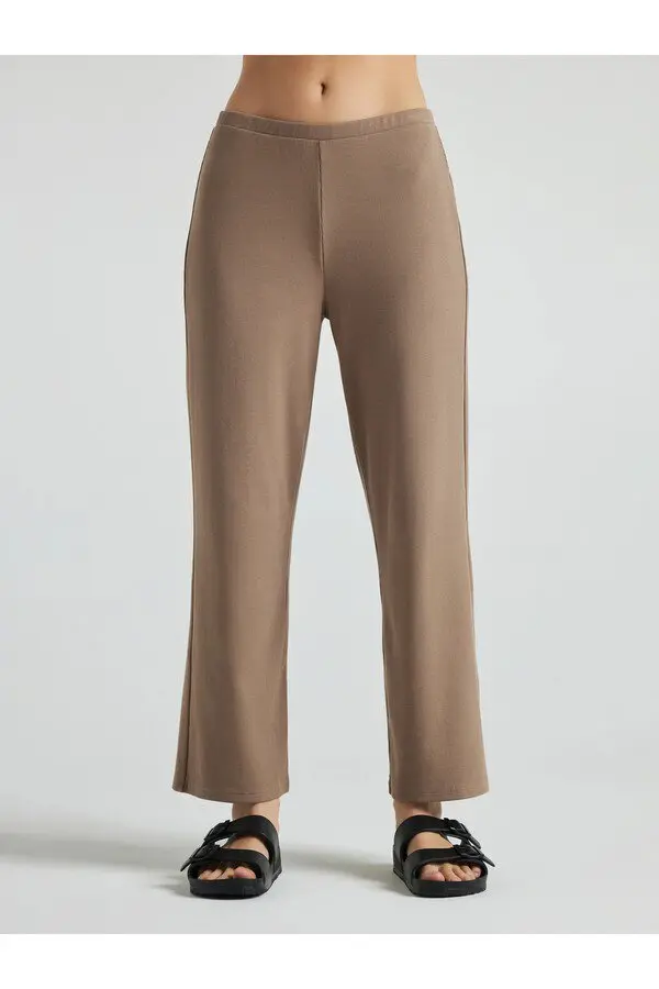 LOSANO Serene Rib Relaxed Pant - Natural