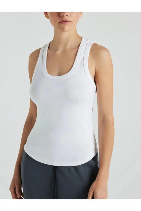 LOSANO Ribbed Tank - White