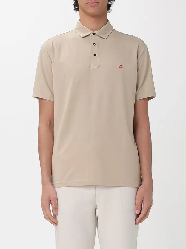 Peuterey Cotton And Silk Blend Polo Shirt - Beige