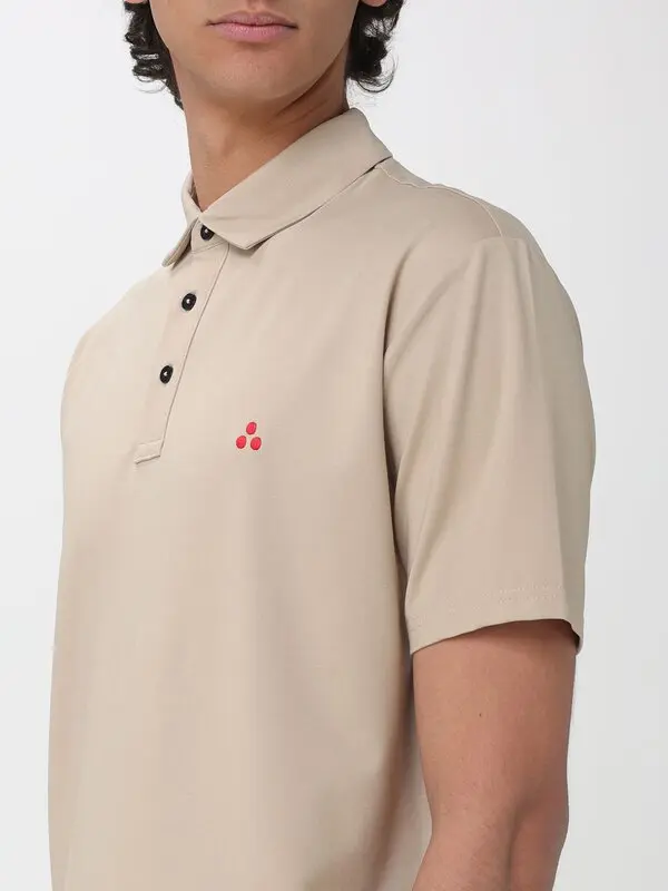 Peuterey Cotton And Silk Blend Polo Shirt - Beige