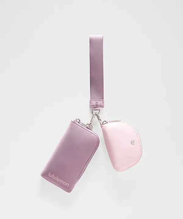 Lululemon Dual Pouch Wristlet - Lotus Lavender/pink Pearl/silver