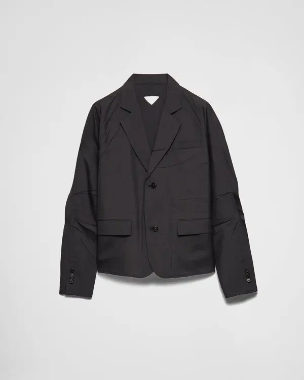 Prada Single-breasted Wool And Silk Jacket - Anthracite Gray