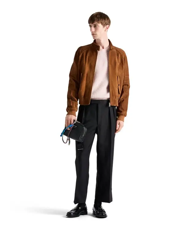 Prada Suede Bomber Jacket - Brown